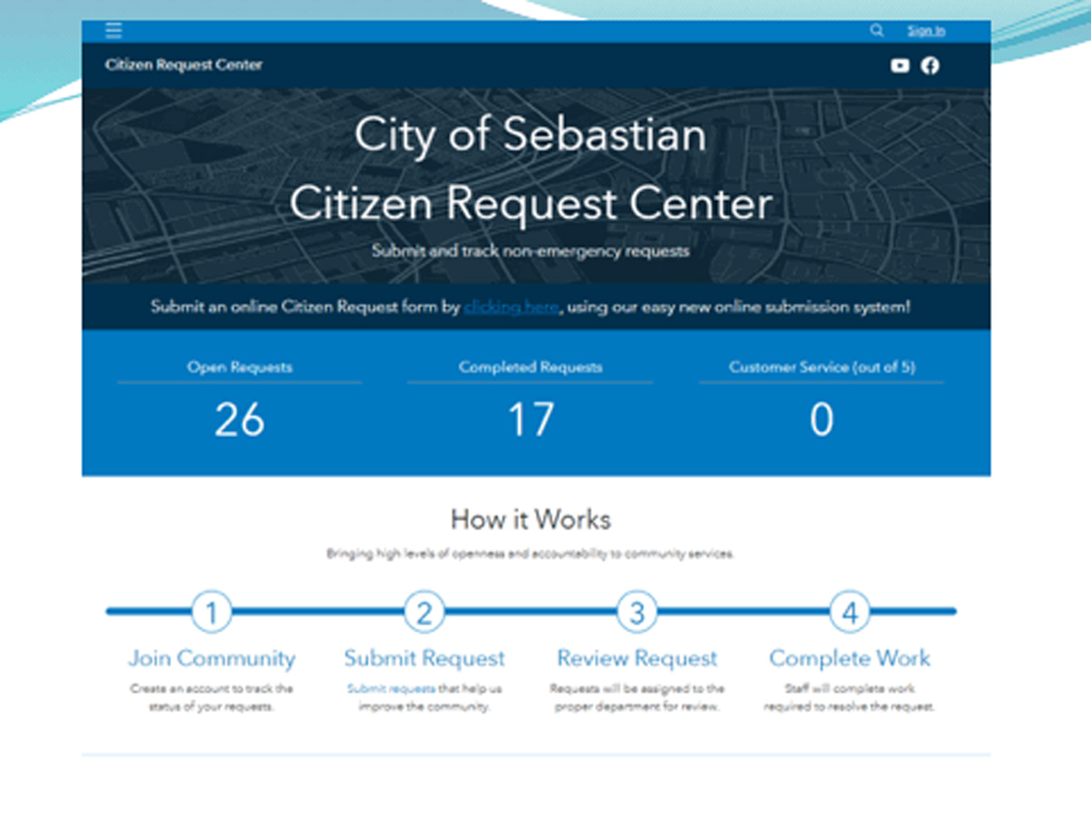 City of Sebastian Unveils New Online Citizen Request Process – Sebastian Daily