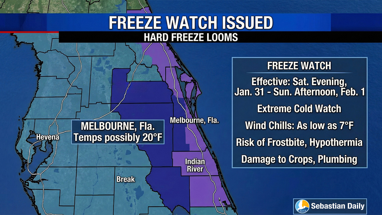 Freeze watch issued for east-central Florida as hard freeze looms ...